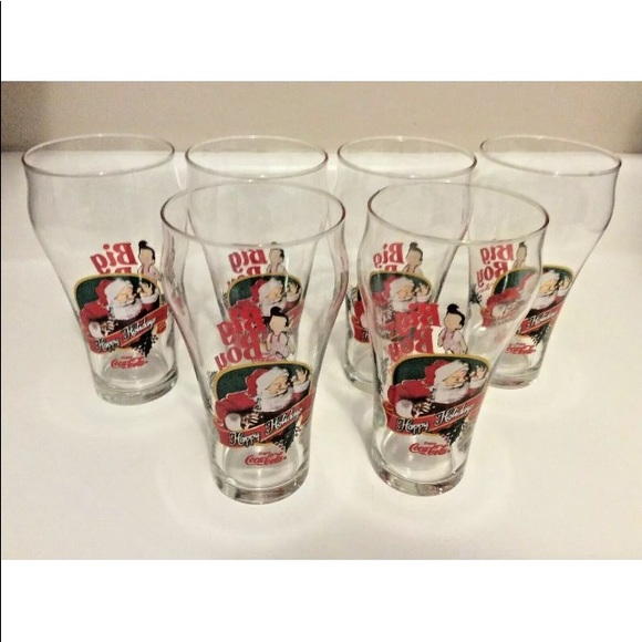 Coca Cola | Holiday | Set Of 6 Coca Cola Big Boy Christmas Glasses ...
